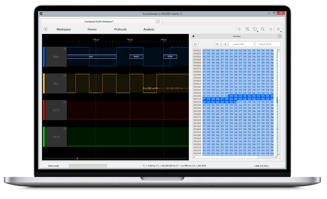Ikalogic SCANAQUAD SQ Series | Logic Analyzer & Pattern Gen