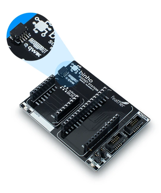 Binho Socket Station | Nova | mikroBUS click, Feather and Qwiic / StemmaQT