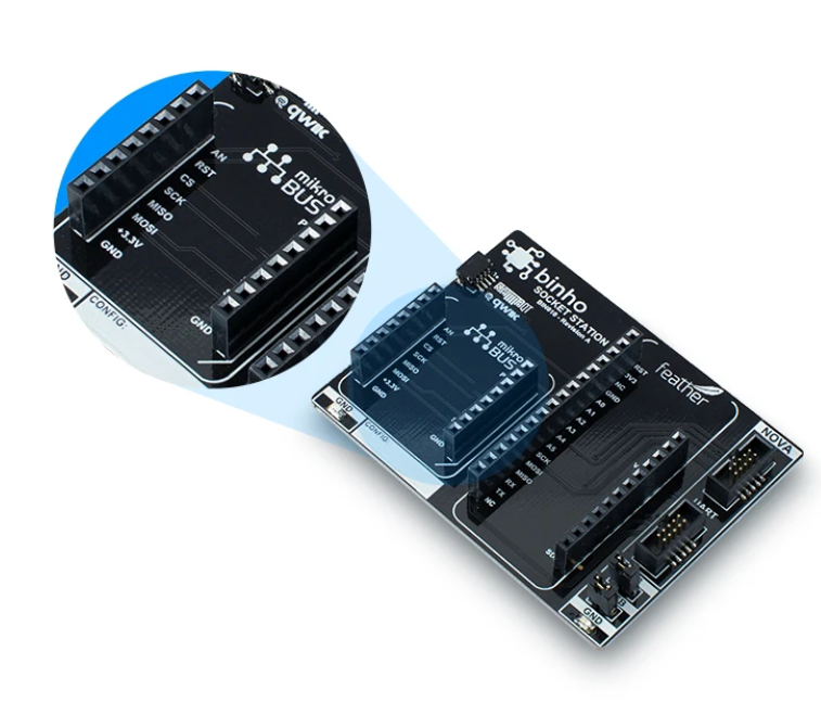 Binho Socket Station | Nova | mikroBUS click, Feather and Qwiic / StemmaQT
