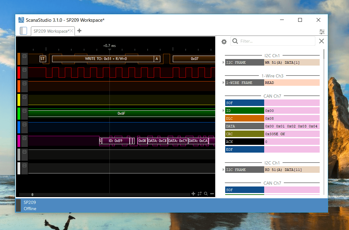 Ikalogic SP209 Logic Analyzer | Protocol decoder | USB
